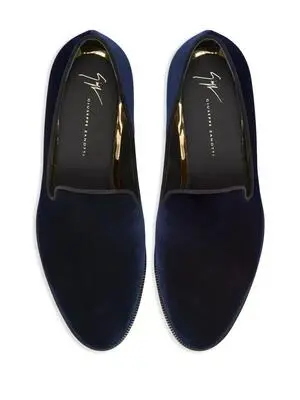 GIUSEPPE ZANOTTI Velvet-effect Loafers - Blue