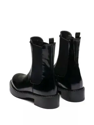 Prada Brushed Leather Chelsea Boots