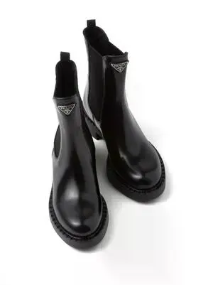 Prada Brushed Leather Chelsea Boots