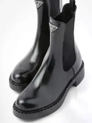 Prada Brushed Leather Chelsea Boots