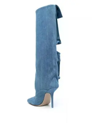 Attico Sienna 105mm Denim Boots - Blue