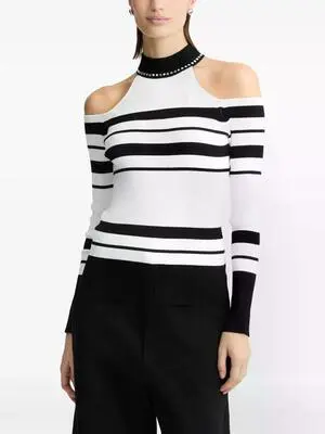 Liu Jo Striped Stud-detail Sweater