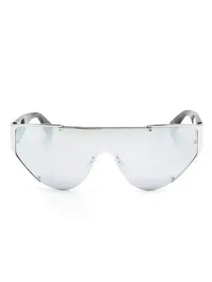 Alexander McQueen Shield-frame Mirrored Sunglasses - Silver