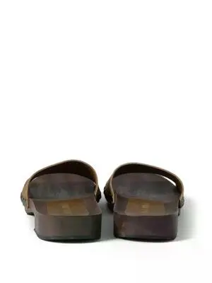 Miu Miu Faded Suede Clogs - Brown