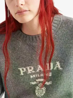 Prada Logo-intarsia Cashmere Sweater