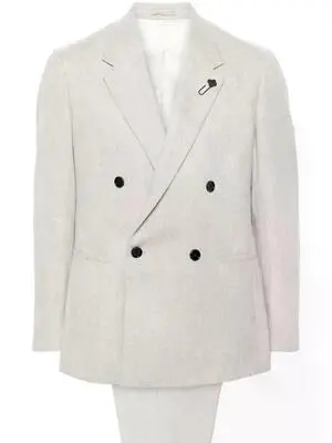 LARDINI Logo-brooch Suit