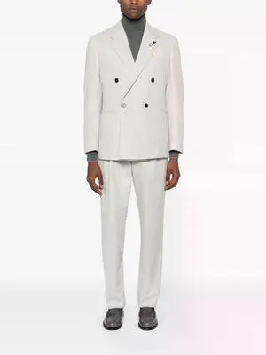 LARDINI Logo-brooch Suit