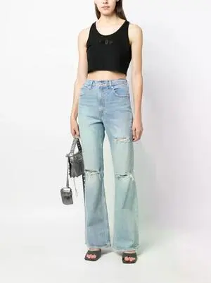 Dsquared2 Icon Rhinestone-embellished Crop Top
