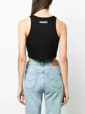 Dsquared2 Icon Rhinestone-embellished Crop Top