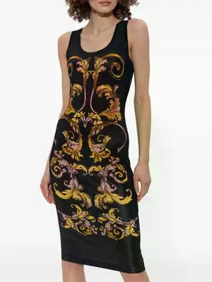Versace Barocco Print Midi Dress
