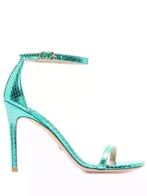 STUART WEITZMAN 100mm Snakeskin-effect Stiletto Sandals