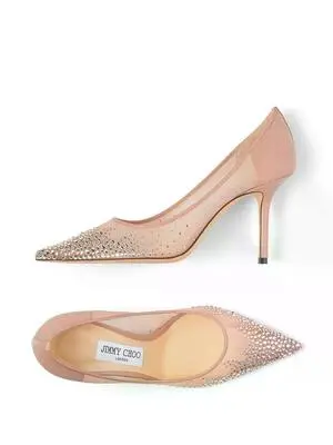 JIMMY CHOO Love 85mm Crystal-embellished Mesh Pumps