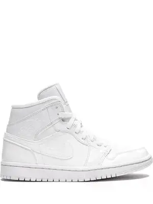 JORDAN 1 Mid Triple Patent Leather Sneakers - White