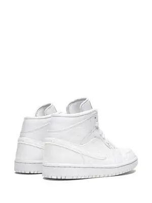 JORDAN 1 Mid Triple Patent Leather Sneakers - White