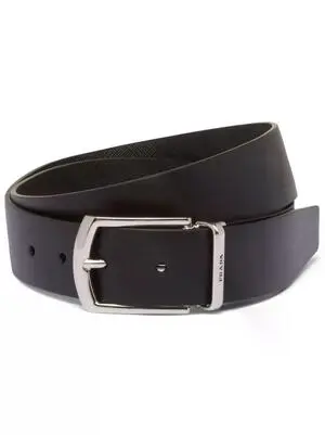 Prada Reversible Saffiano Leather Belt - Black