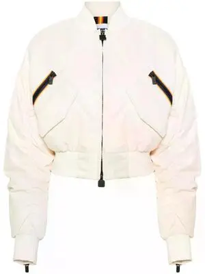 K-WAY Loncrop Thermo Cropped Puffer Jacket - Neutrals