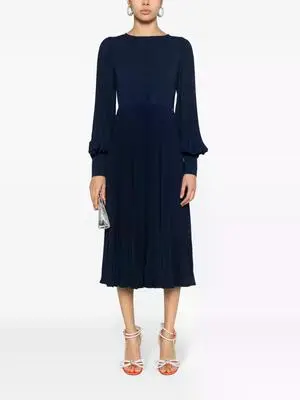 NISSA Plissé Pleated Midi Dress