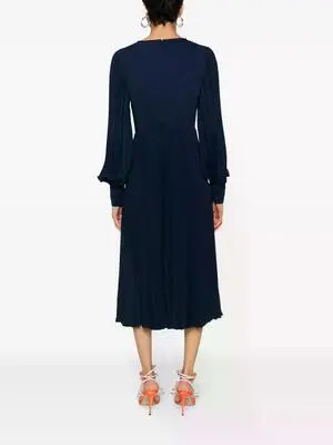 NISSA Plissé Pleated Midi Dress