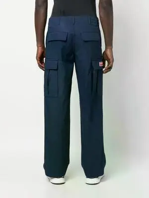 Kenzo Straight-leg Cargo Trousers - Blue