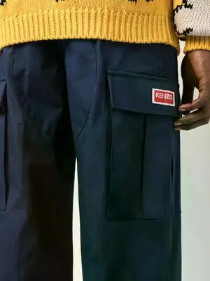 Kenzo Straight-leg Cargo Trousers - Blue