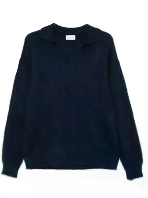 FAMILY FIRST Knitted Mohair-blend Polo Sweater