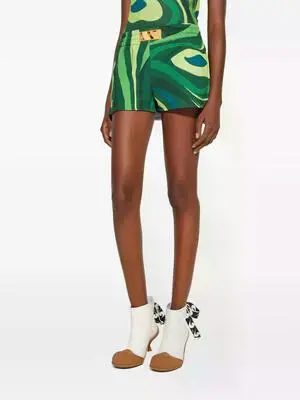 Emilio Pucci Marmo-print Shorts - Green
