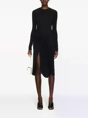 Off-White Twist-detail Midi Dress - Black