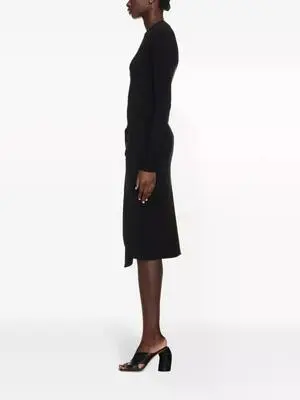 Off-White Twist-detail Midi Dress - Black