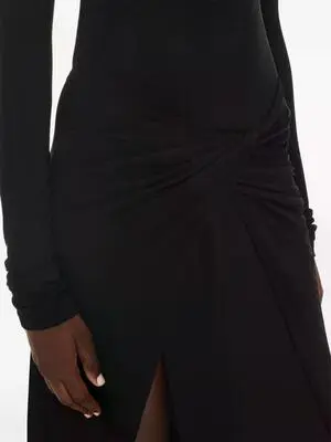 Off-White Twist-detail Midi Dress - Black