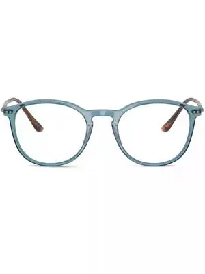 Giorgio Armani Logo-engraved Acetate Glasses - Blue