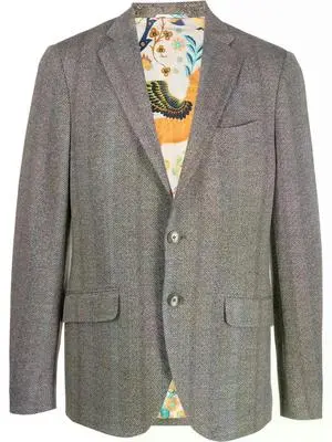 Etro Herringbone Tonal Striped Blazer - Neutrals