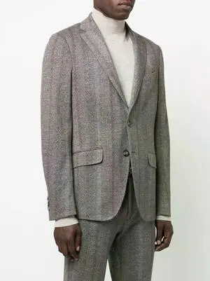 Etro Herringbone Tonal Striped Blazer - Neutrals