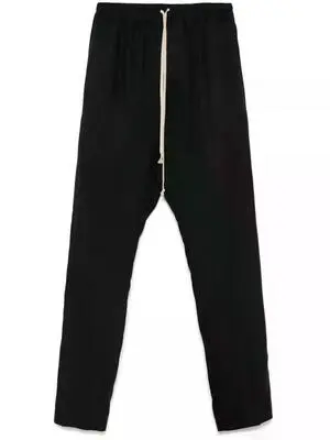 Rick Owens Drawstring Slim Long Trousers - Black