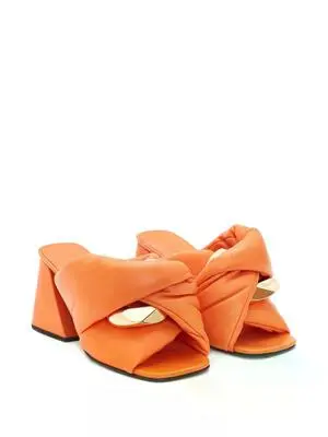 JW Anderson Chain Twist Leather Sandals - Orange
