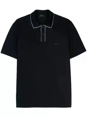 Brioni Logo-embroidered Cotton Polo Shirt