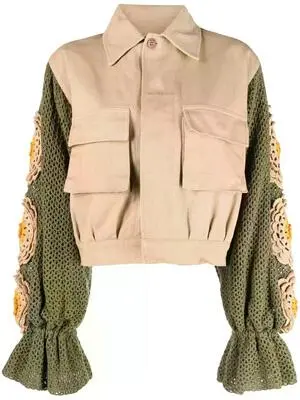 TU LIZÉ Knit-sleeve Cropped Jacket