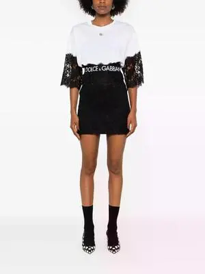 Dolce & Gabbana Floral-lace Mini Skirt