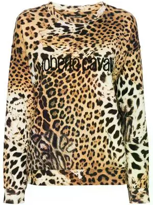 Roberto Cavalli Jaguar Skin-print Cotton Sweatshirt