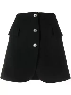 LANVIN Button-front Virgin Wool Miniskirt