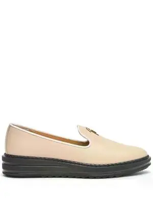 GIUSEPPE ZANOTTI Logo-lettering Loafers - Neutrals