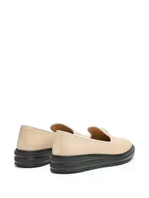 GIUSEPPE ZANOTTI Logo-lettering Loafers - Neutrals