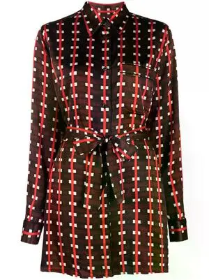 WALES BONNER Check-print Tie-waist Blouse