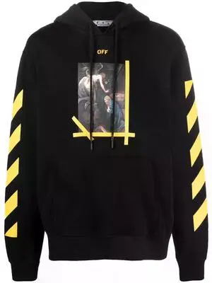 Off-White Caravaggio-print Hoodie - Black