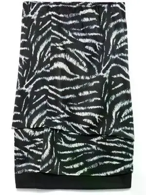 Attico Layered Zebra-print Skirt - Black