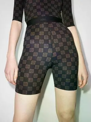 AMBUSH Monogram-print High-waist Cycling Shorts - Black