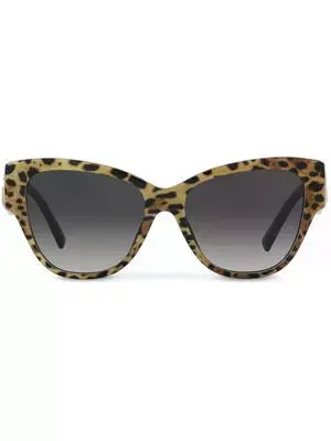 Dolce & Gabbana Leopard-print Butterfly-frame Sunglasses