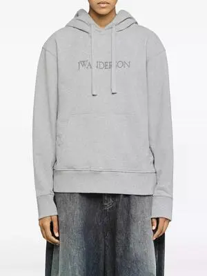 JW Anderson Logo Embroidered Cotton Hoodie