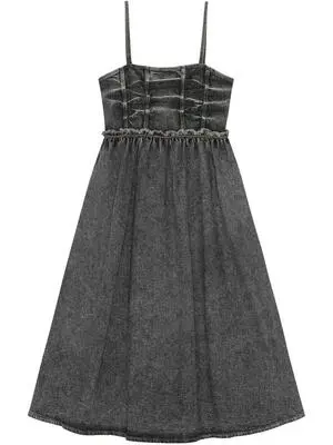 GANNI Denim Midi Dress - Black