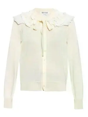 Comme Des Garçons Wool Cardigan With Detachable Collar - Neutrals