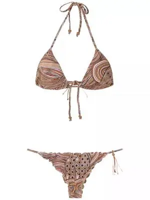 AMIR SLAMA Printed Triangle Bikini Set - Multicolour
